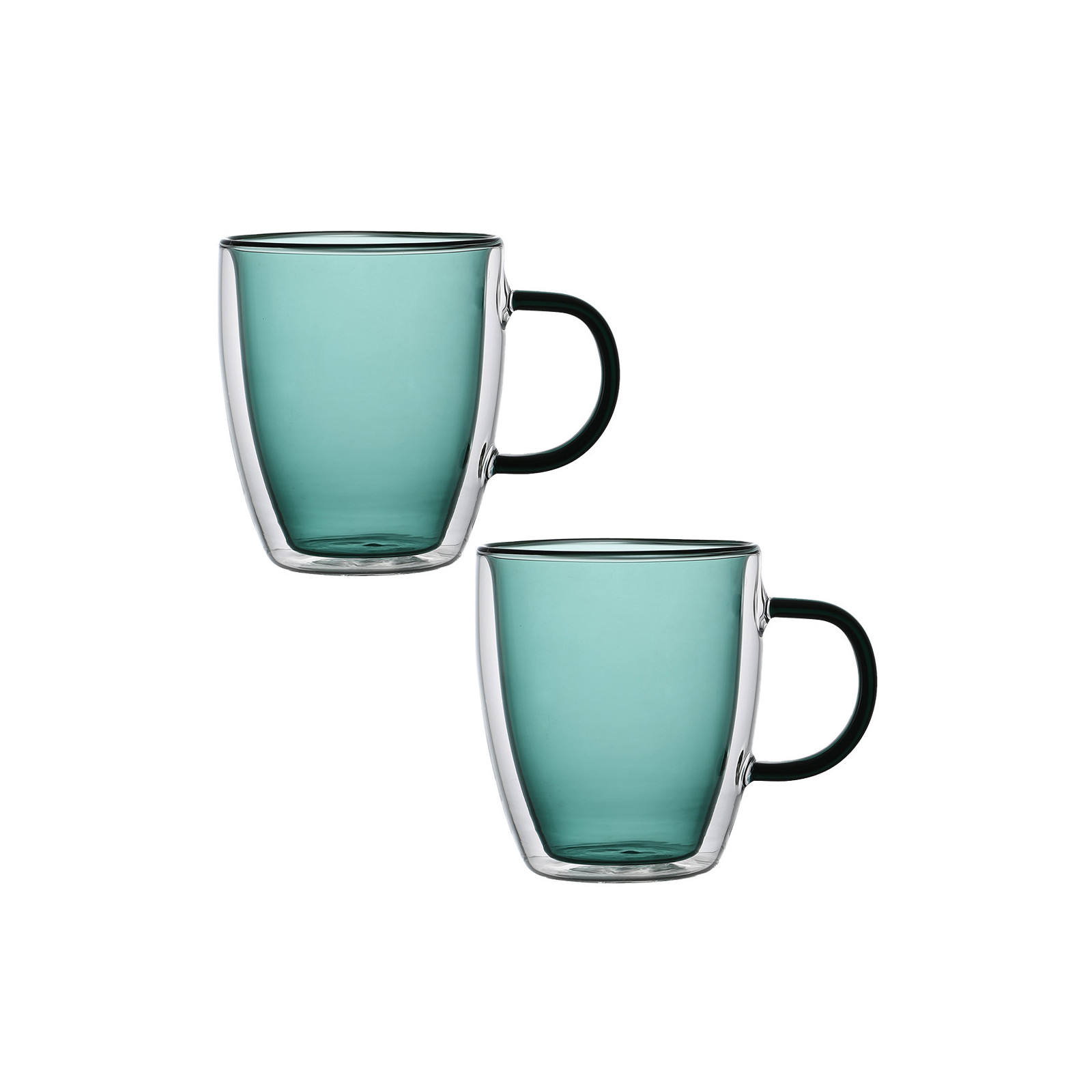 Szklanki termiczne z zielonym wnętrzem 300 ml komplet 2 szt MGHOME